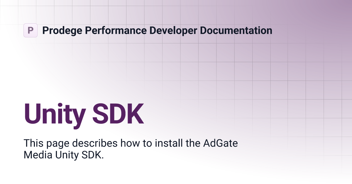 Unity Sdk Prodege Performance Developer Documentation